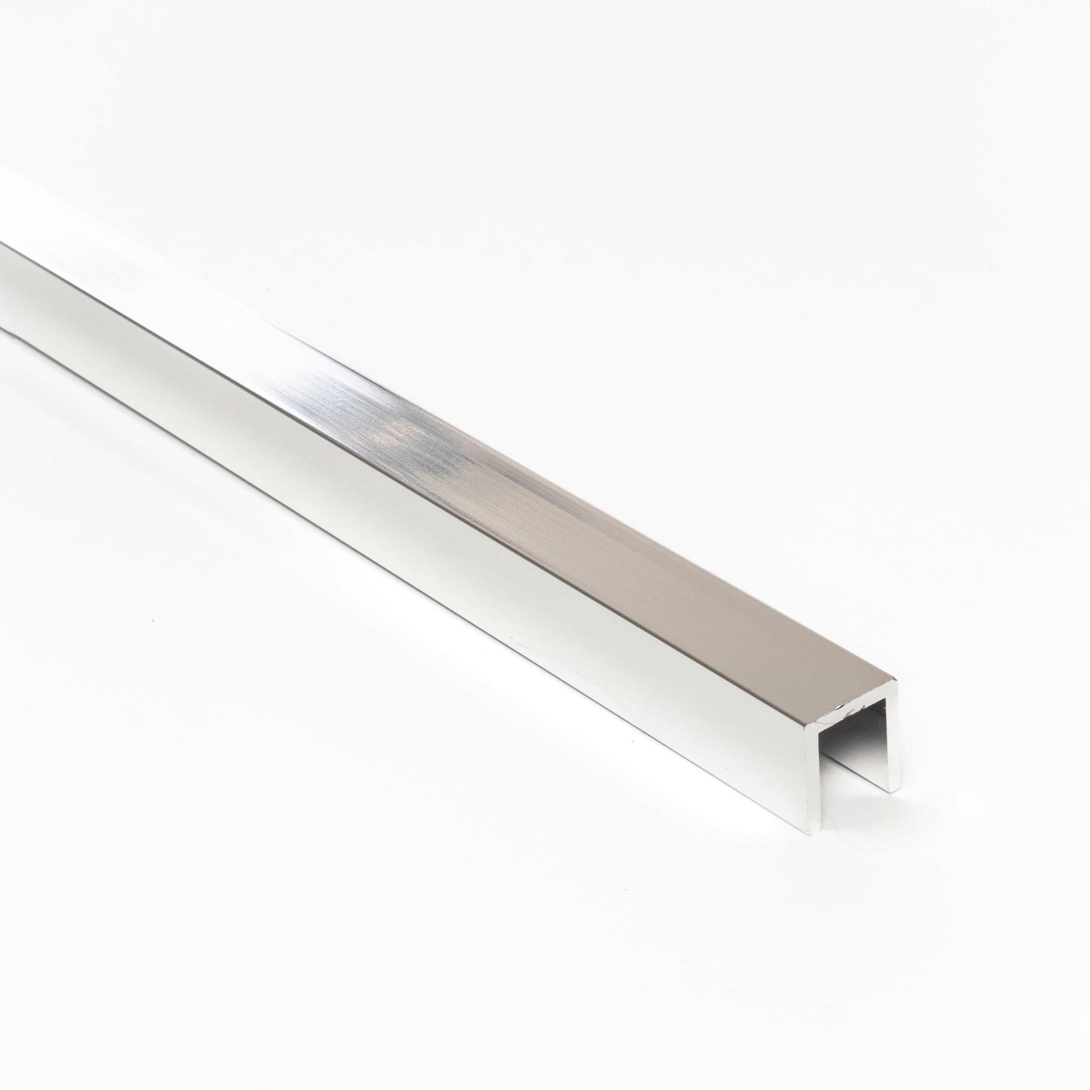 Aluminium Channel 16mm X 14mm Polished Chrome
