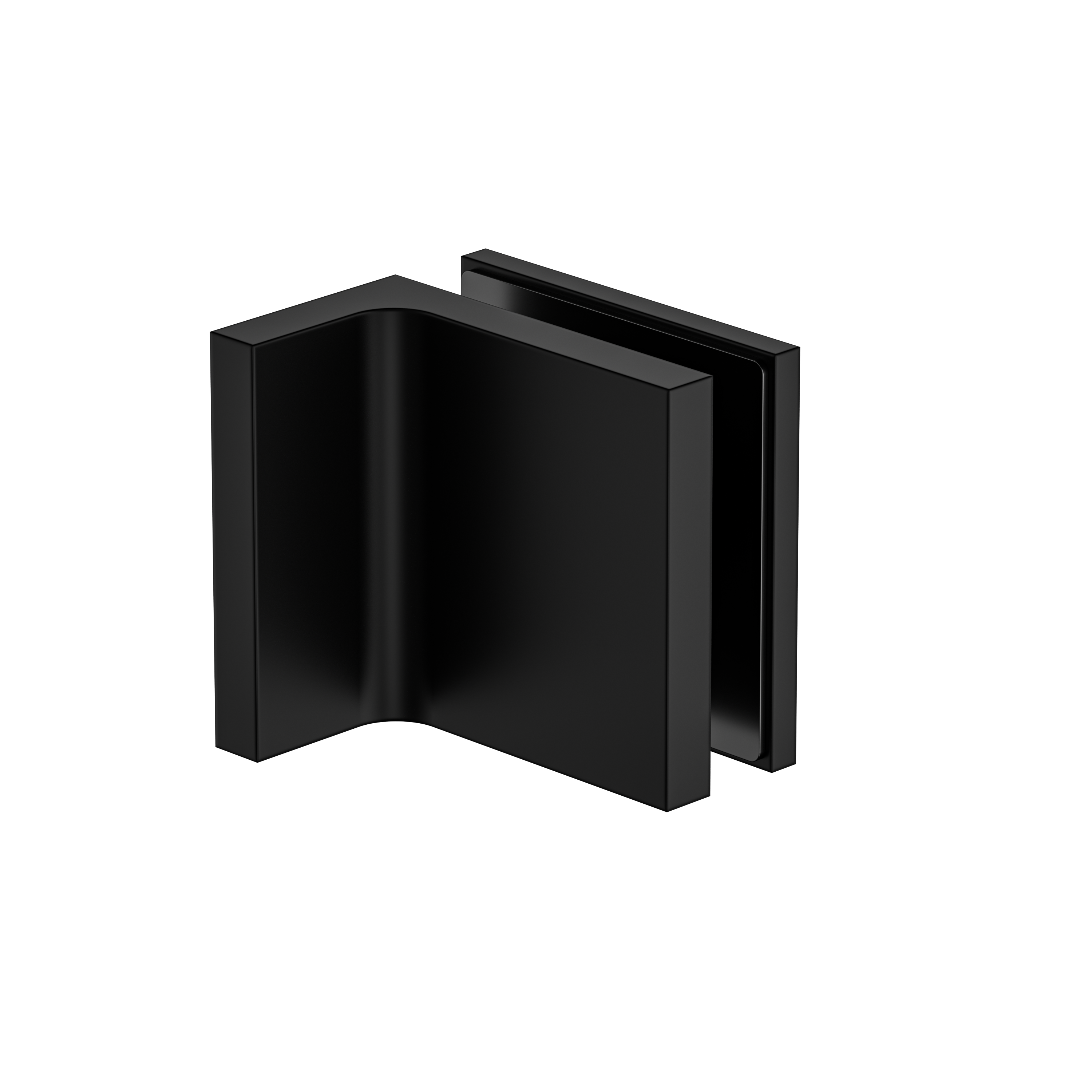 Stealth Wall to Glass 90 Degree Bracket with Short Leg and Cover Matte