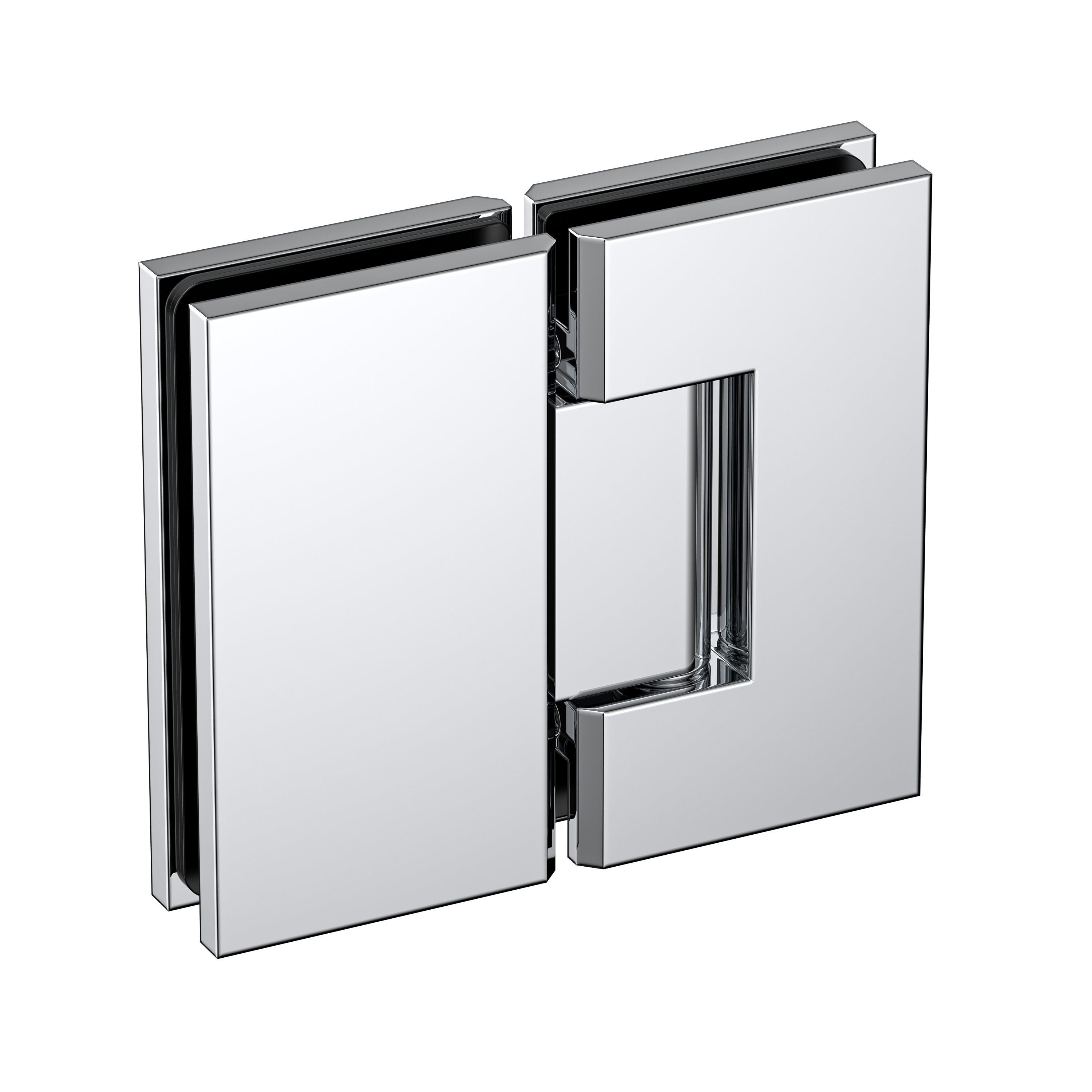 Heavy Duty Large Glass to Glass 180 Degree Inline Hinge - Satin Chrome